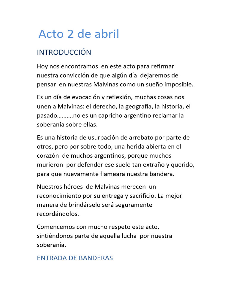 Acto 2 de Abril | PDF