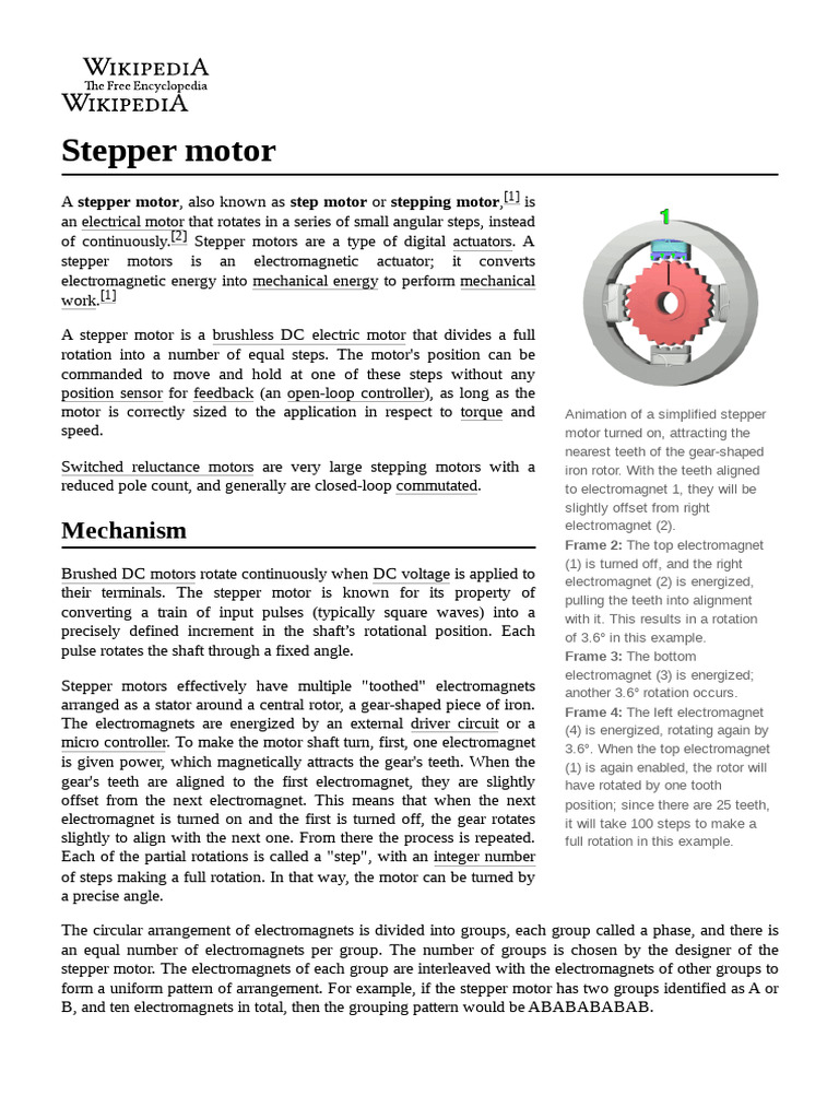 Stepper Motor | Download Free PDF | Electric Motor | Electrical Components