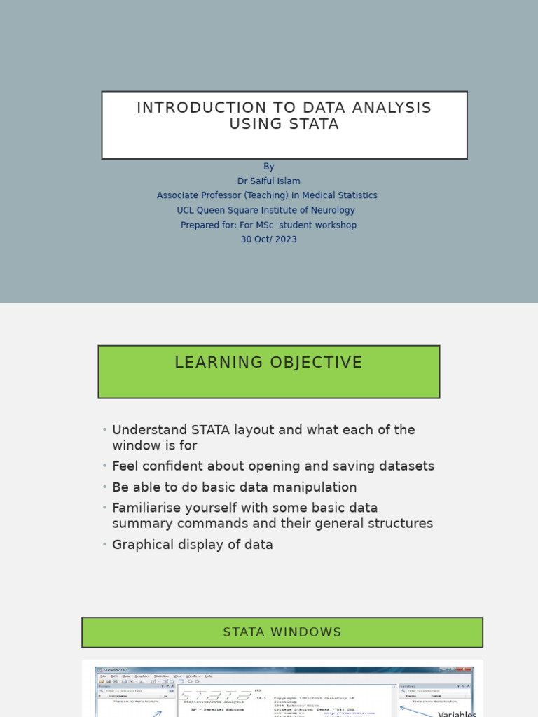 Data Analysis Basics with STATA | PDF | Scatter Plot | Statistical Analysis