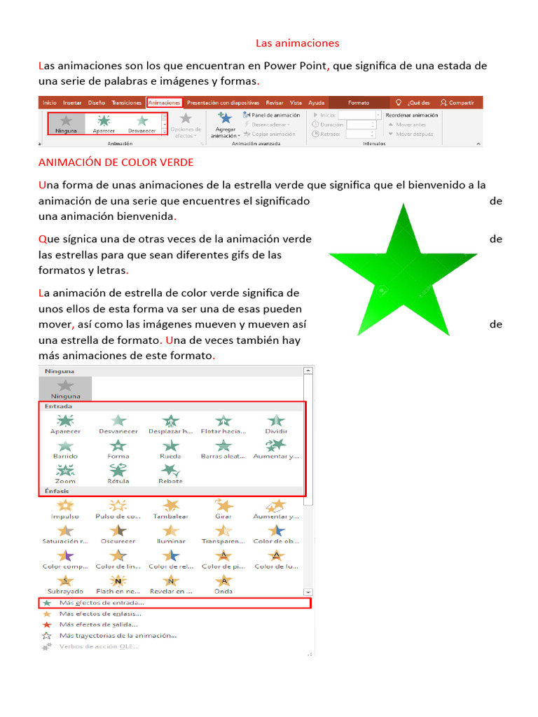 Significado y tipos de animaciones | PDF