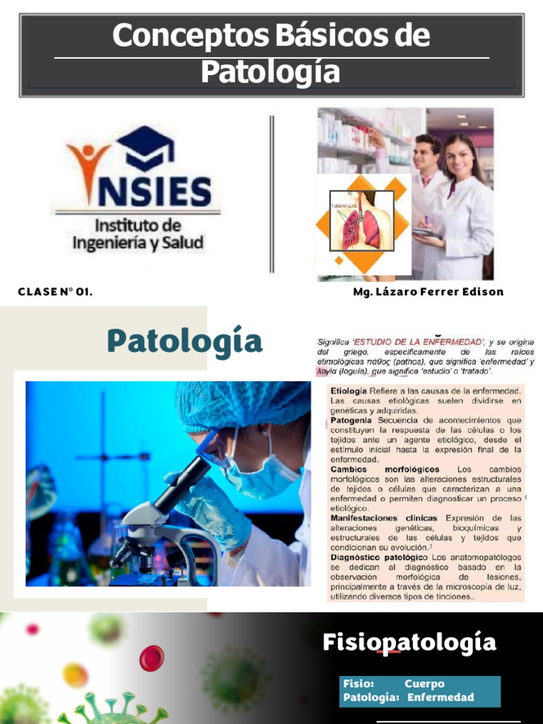 Clase #01 Conceptos Basicos de Patologia | PDF | Patología | Enfermedades y trastornos humanos