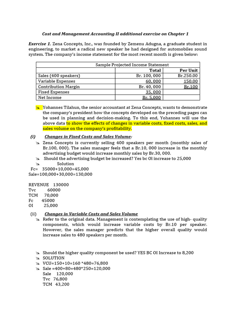 CVP Analysis Exercise | Download Free PDF | Business Economics | Business