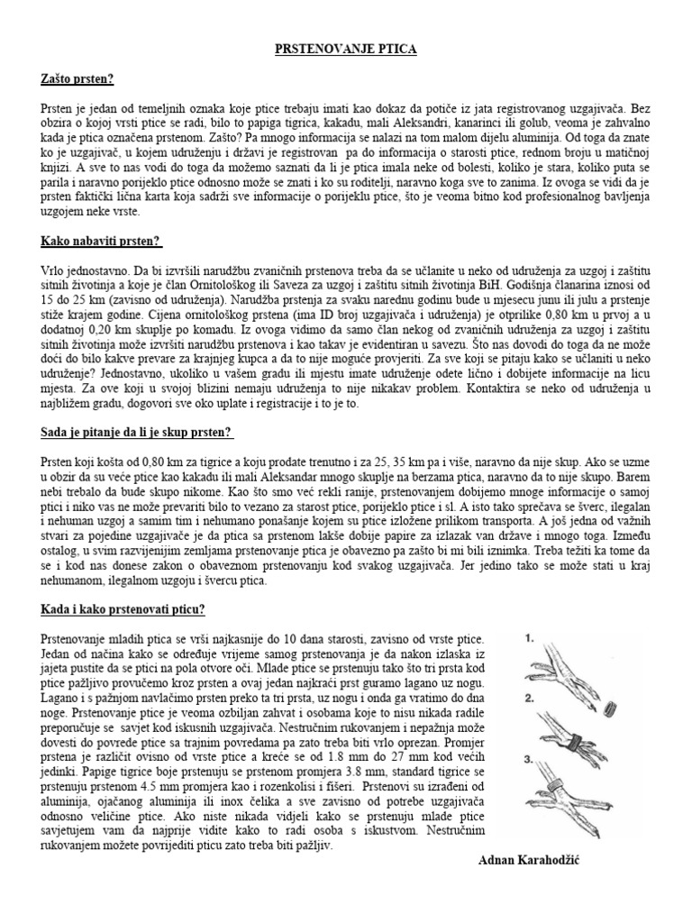 Prstenovanje Ptica | PDF