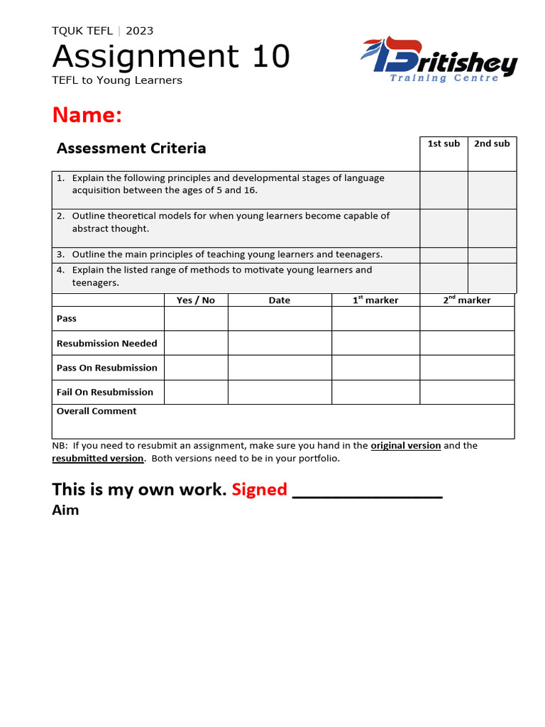 Assignment 10 | PDF | Cognitive Development | Learning