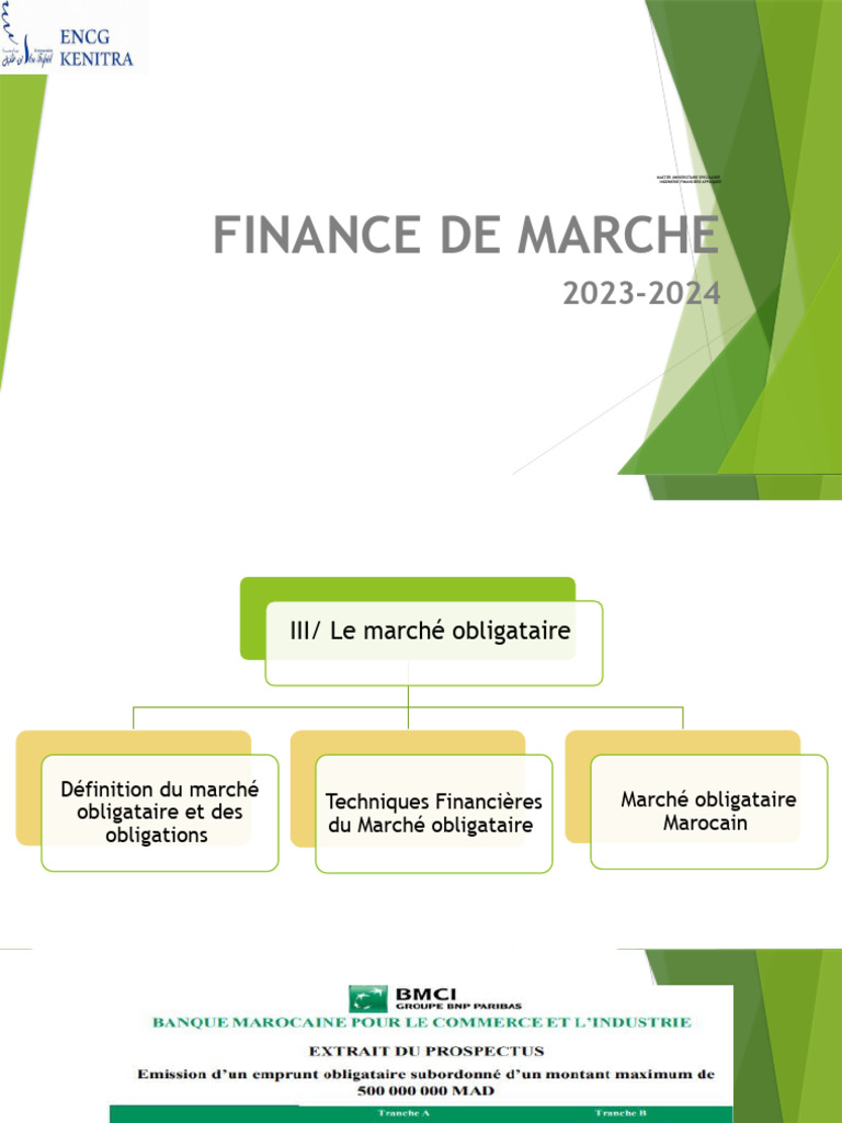 Marché Obligataire : Définition et Caractéristiques | PDF | Obligation ...