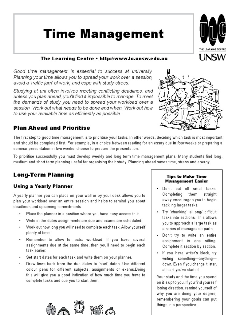 Time Management: Plan Ahead and Prioritise | PDF | Time Management ...
