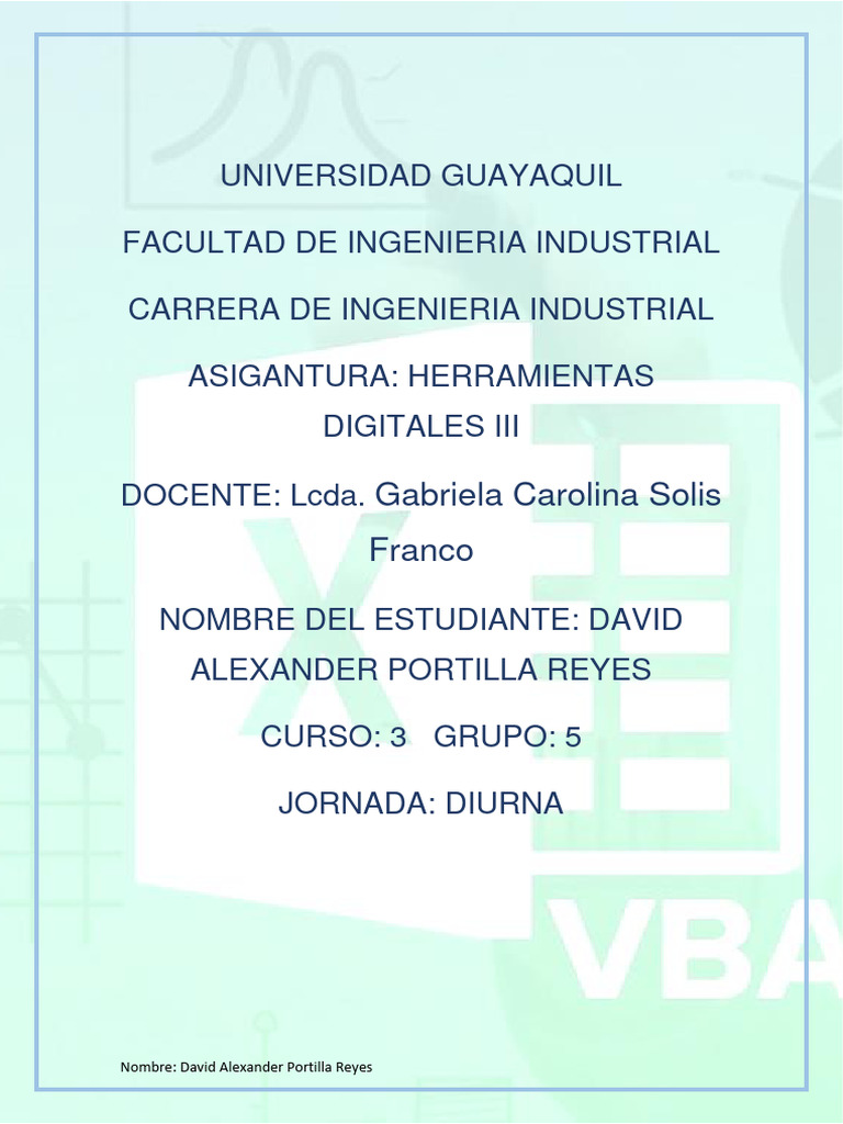 Módulo VBA de Excel y Su Relación Con Los Macros David Portilla | PDF | Visual Basic para ...