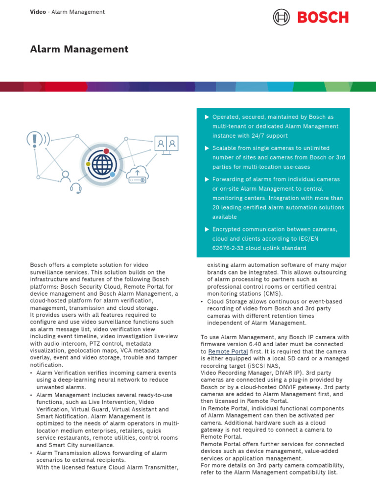 Bosch Video Alarm Management System | PDF | Ios | Cloud Computing