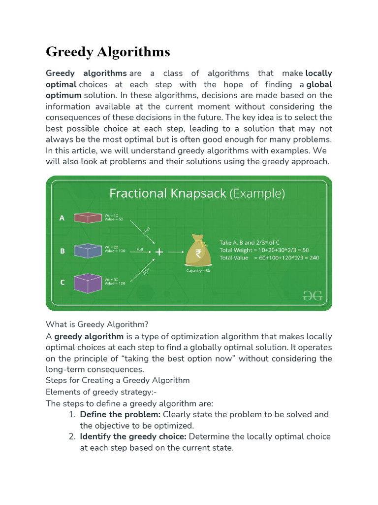 Greedy Algorithms Pdf Mathematical Optimization Mathematical Relations
