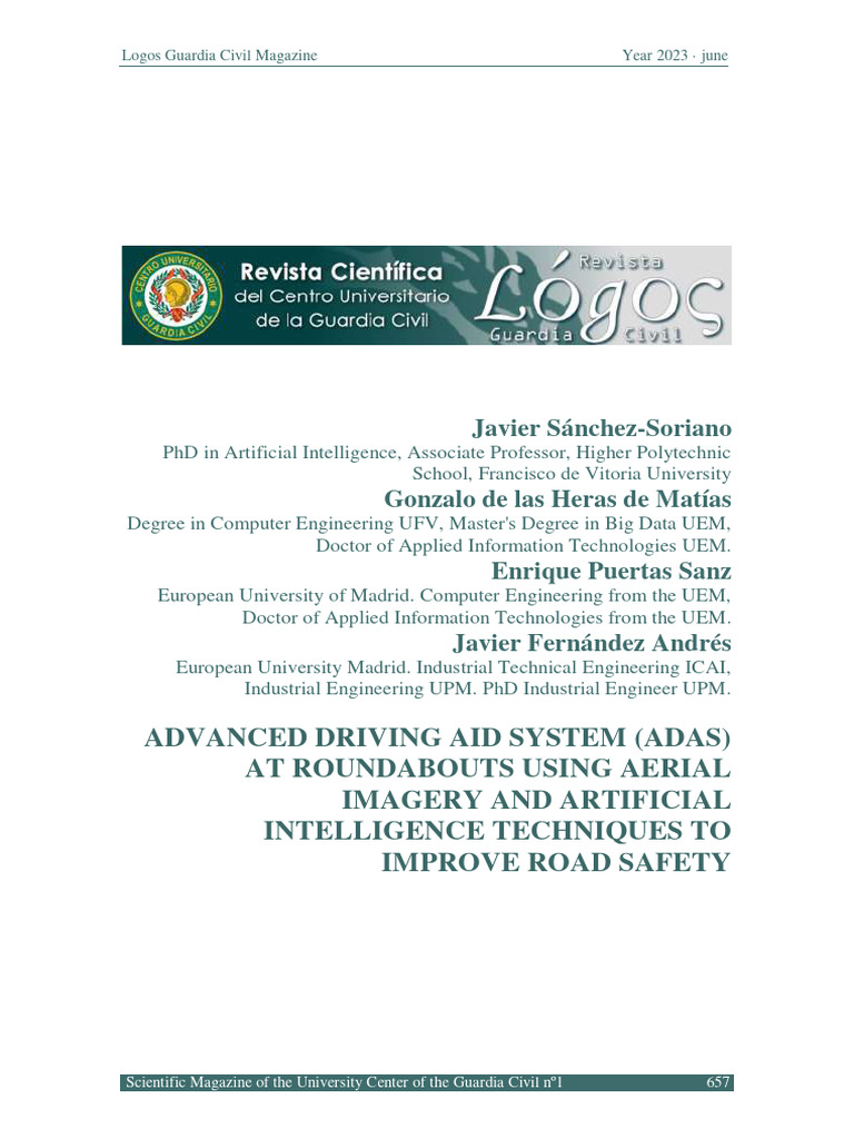 Advanced Driving Aid System (Adas) at Roundabouts Using Aerial Imagery ...