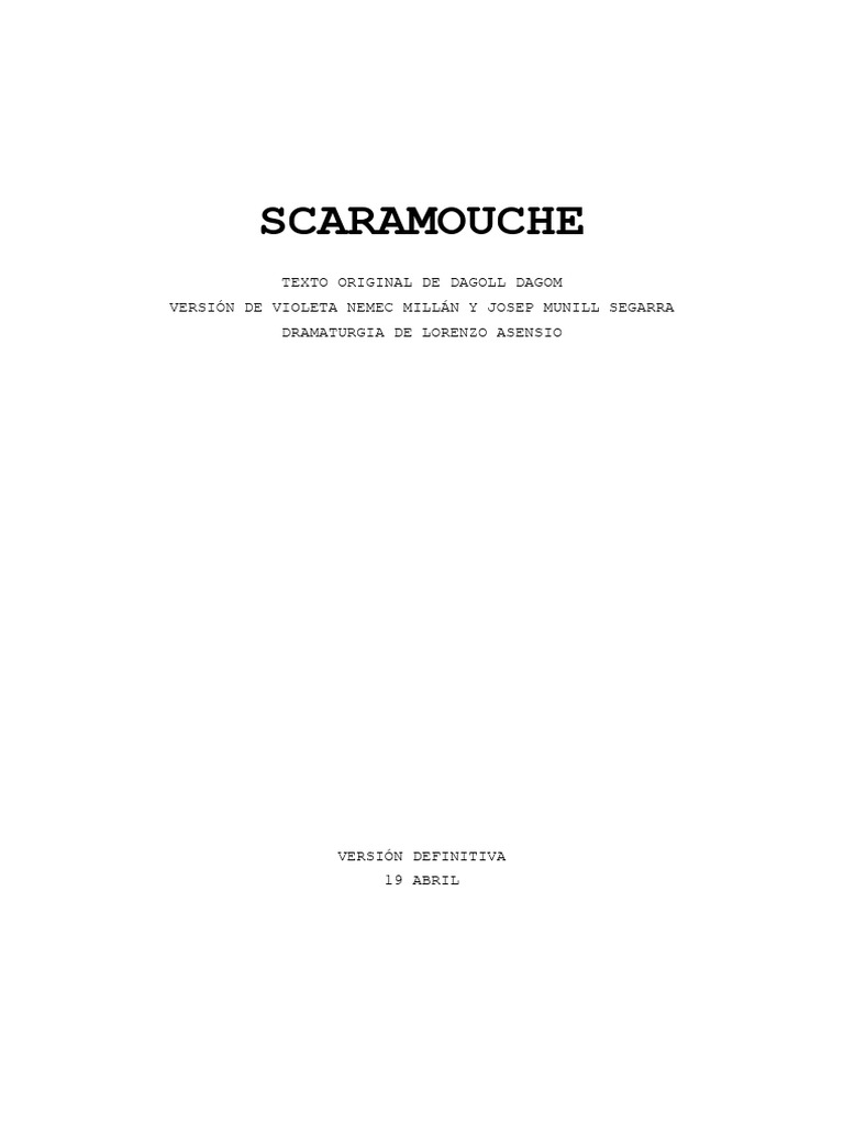 Scaramouche Libreto (Versión Definitiva) | PDF | Jean-Jacques Rousseau