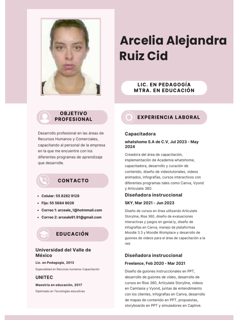 CV Arcelia A Ruiz Cid 20240510 154659 0000 Compressed | PDF | Moodle