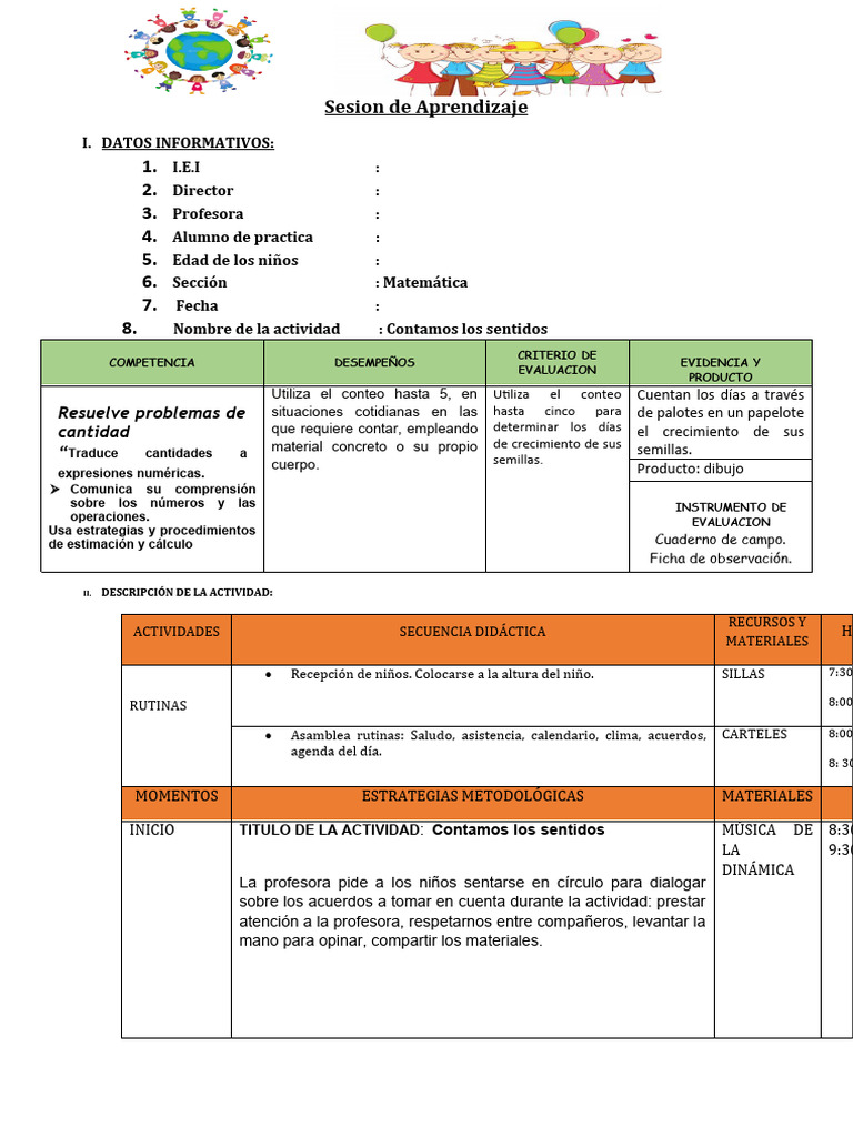 Sesion de Los 5 Sentidos | PDF | Cognición