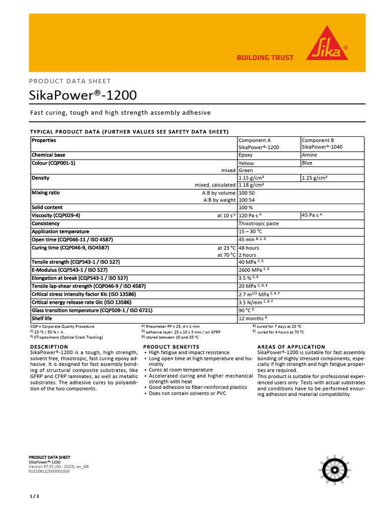 Sikapower 1200 | Download Free PDF | Viscosity | Epoxy