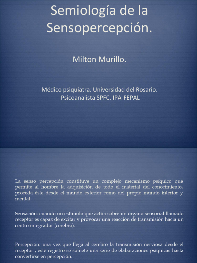 Semiología de la Sensopercepción | PDF
