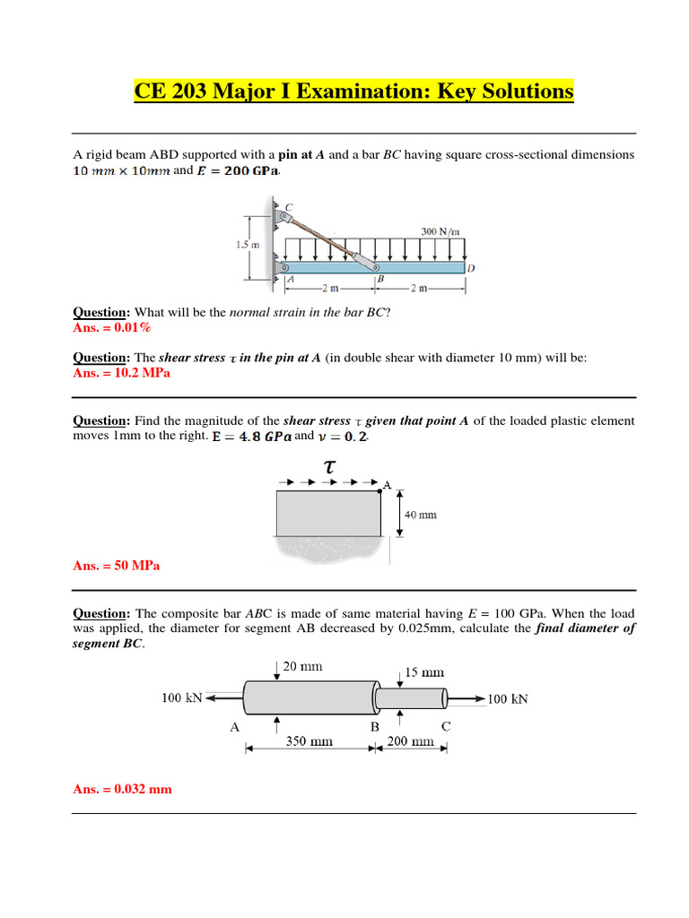 CE203 183 Major1 Solved | PDF
