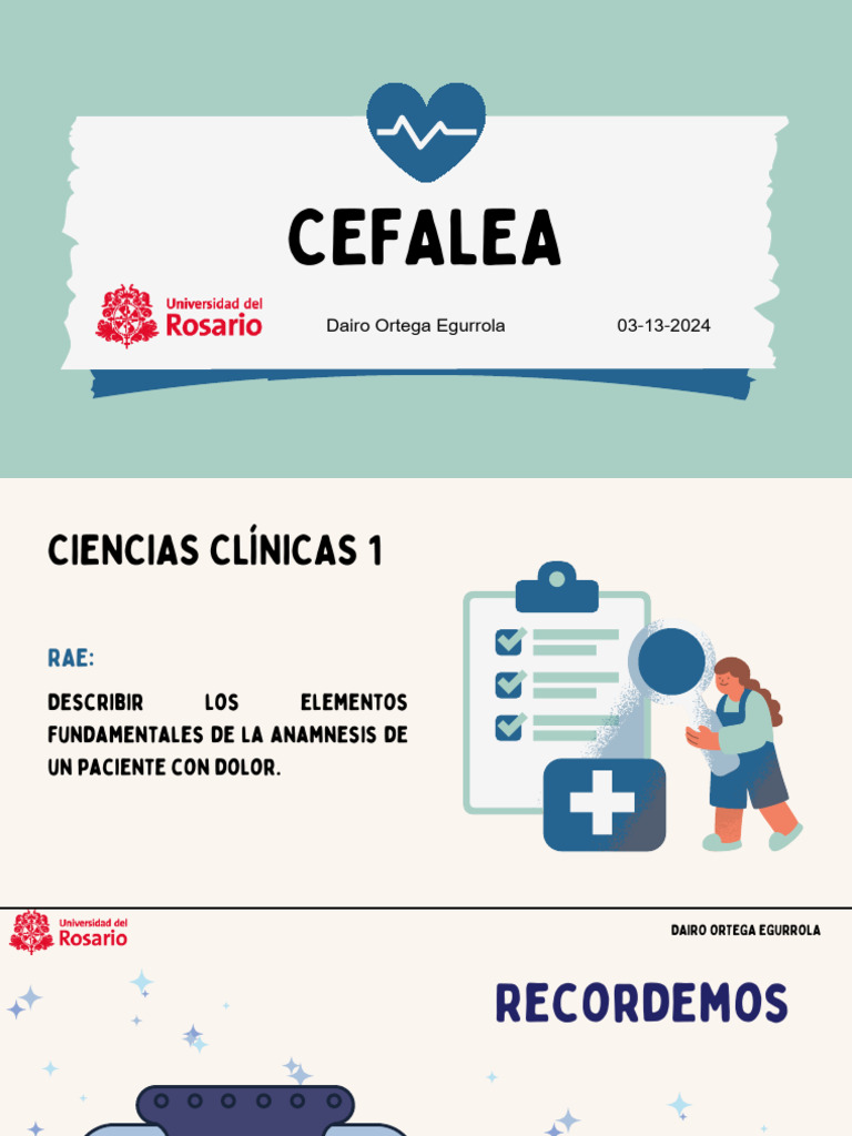 PPT-CLL1-Dairo Ortega | PDF | Dolor de cabeza | Dolor