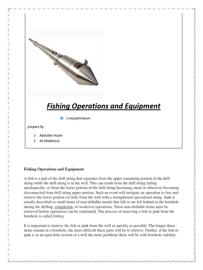 Fishing Operations in Drilling Context | PDF | Oil Well | Pipe (Fluid ...