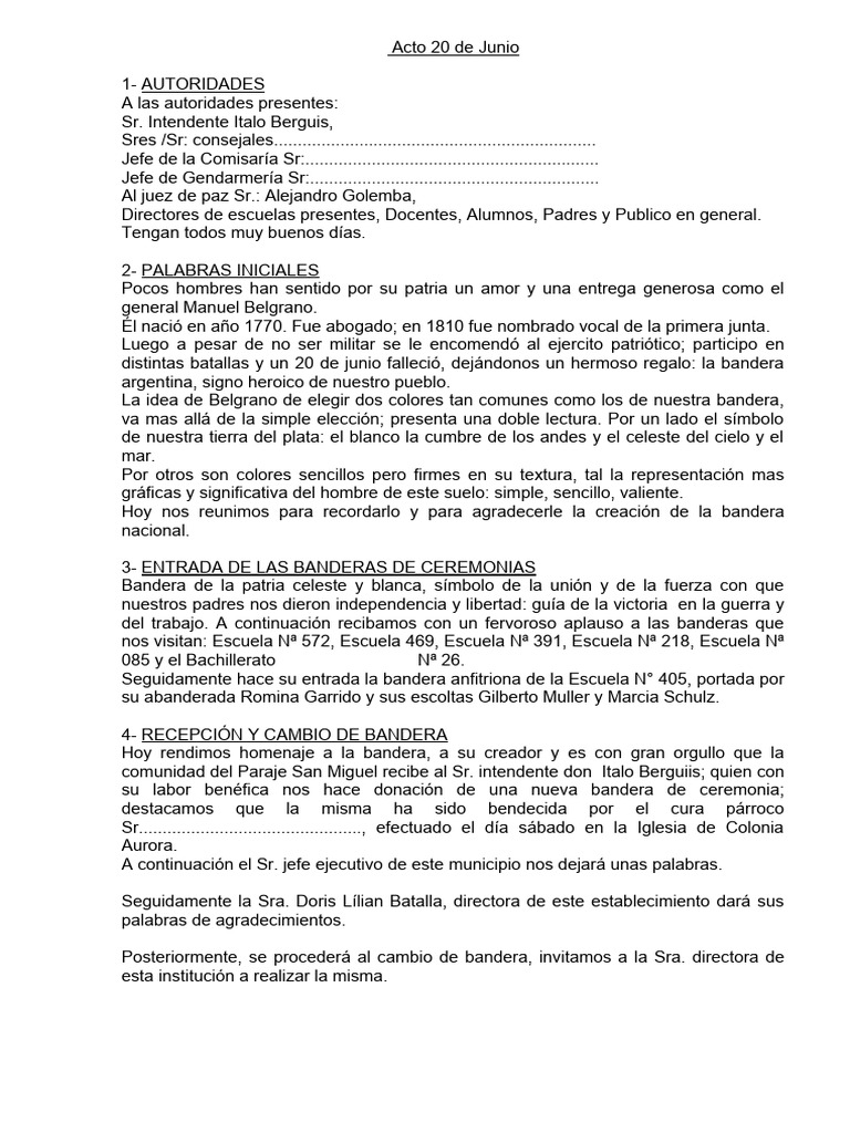 Glosa 20 de junio | PDF