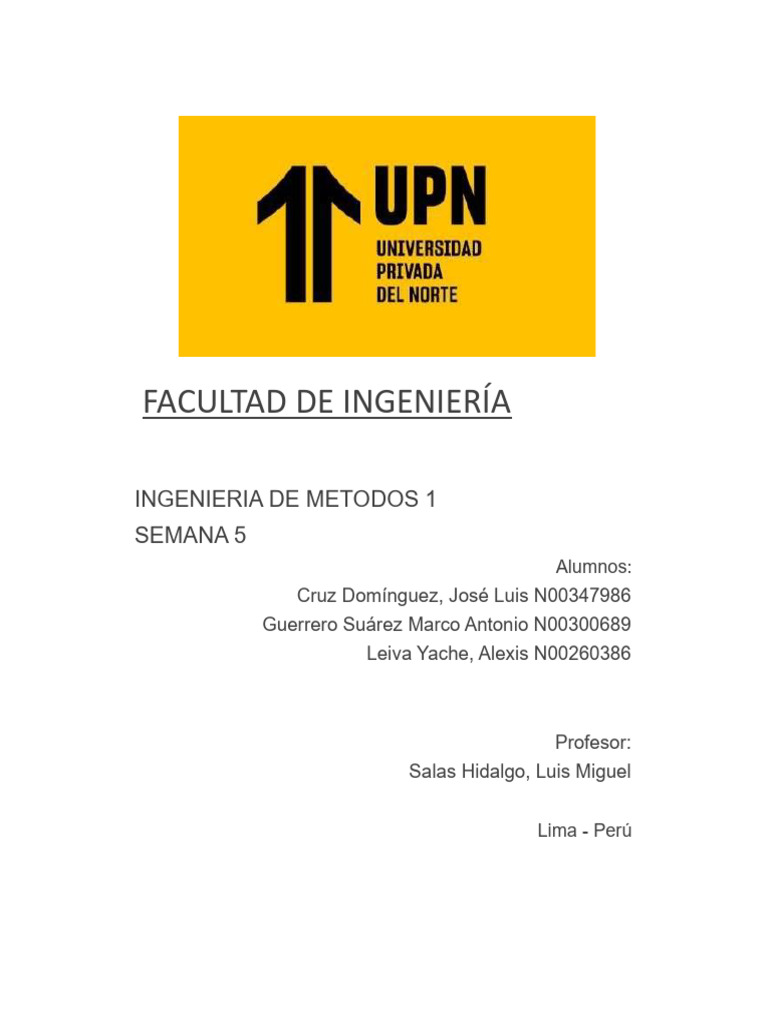 Ing. de Metodos 1 - Semana5 - Grupo N°1 | PDF | Perú