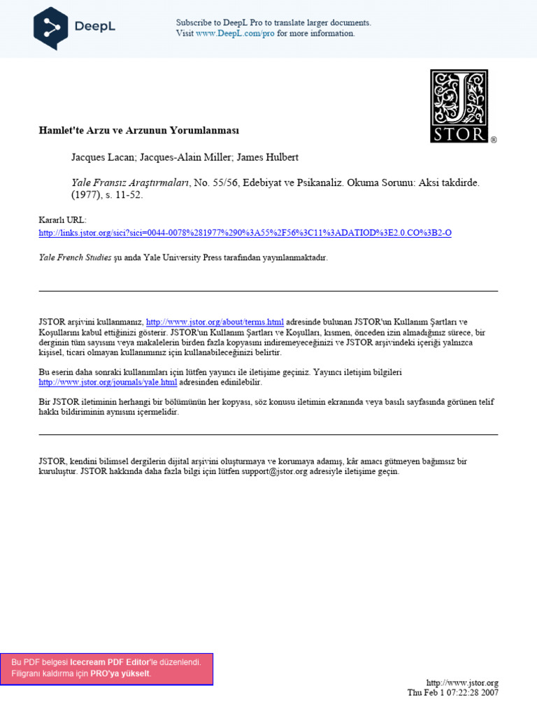 Jacques Lacan Jacques-Alain Miller James Hulbert | PDF