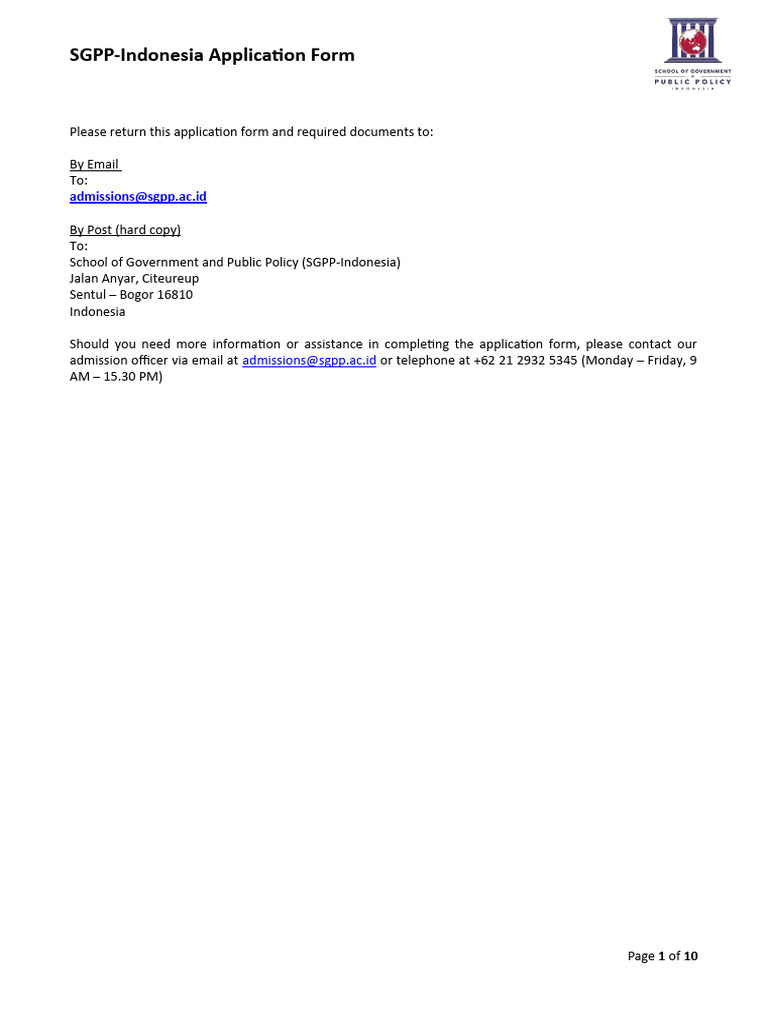 SGPP-Indonesia Application Instructions | PDF | Career & Growth ...