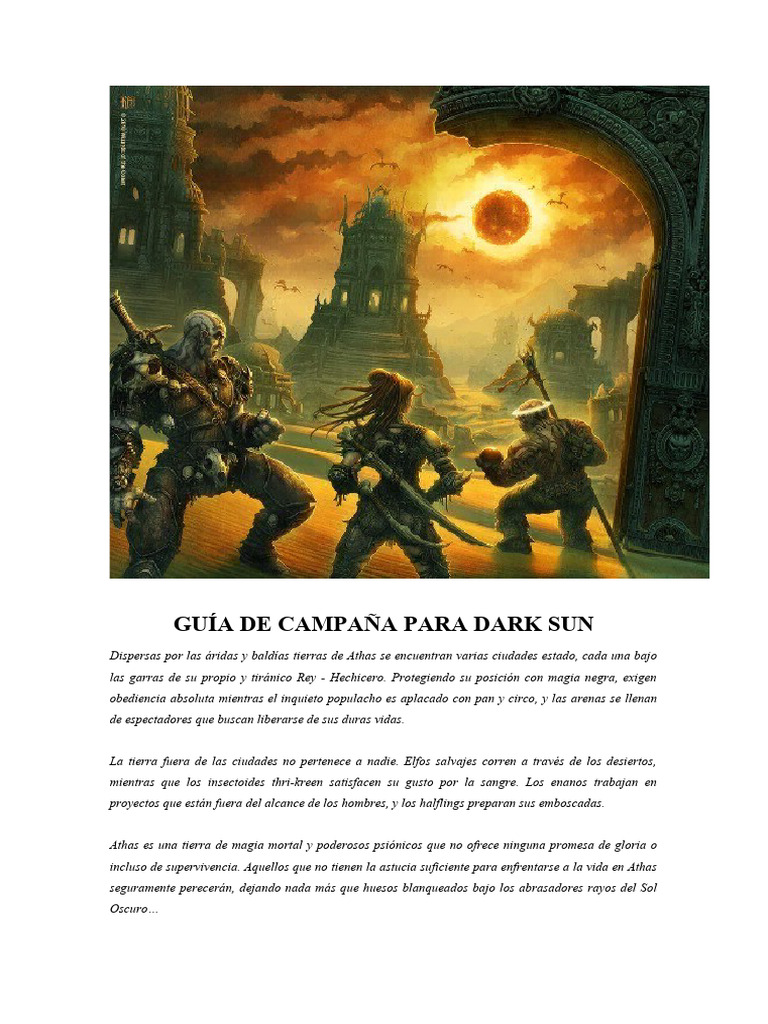 Dark Sun 5E Guia de Campana 1 | PDF | Duendes | Humano