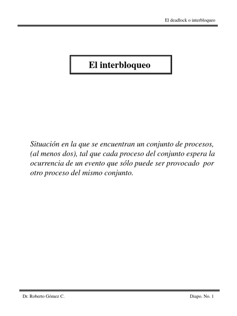 Deadlock | PDF | Informática | Concurrencia (informática)