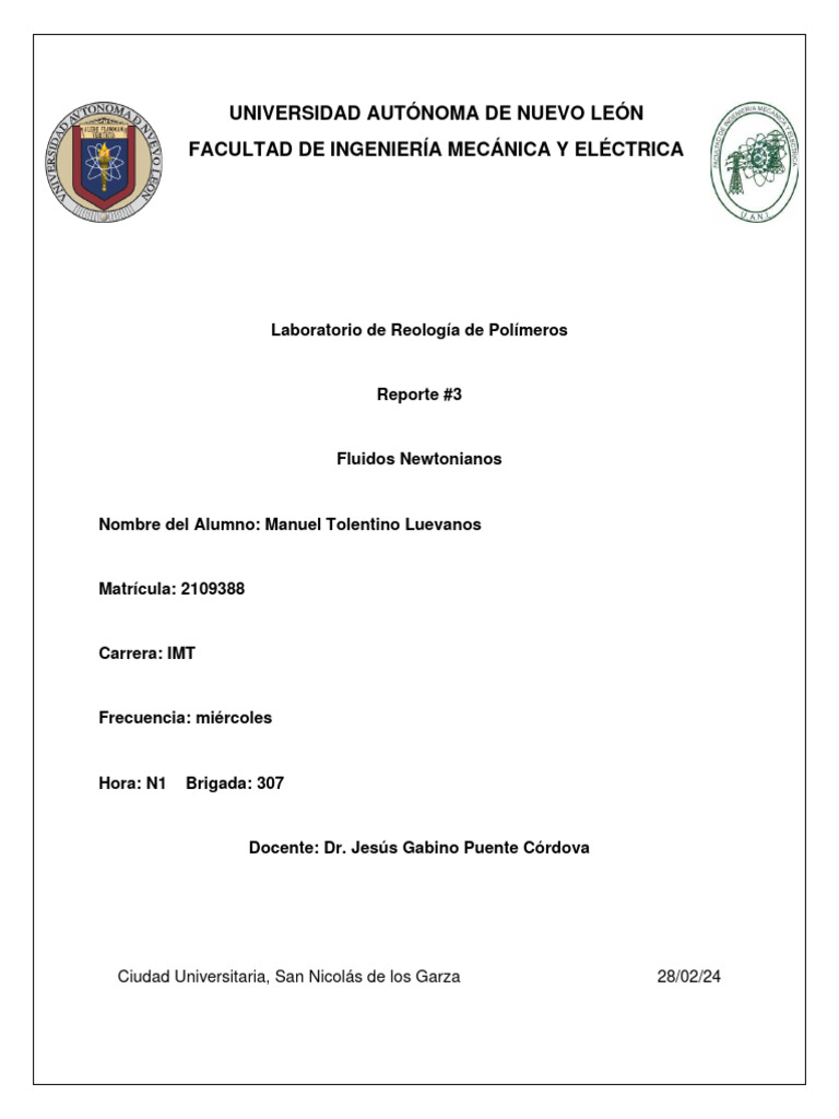 Reporte 3 | PDF | Viscosidad | Gases