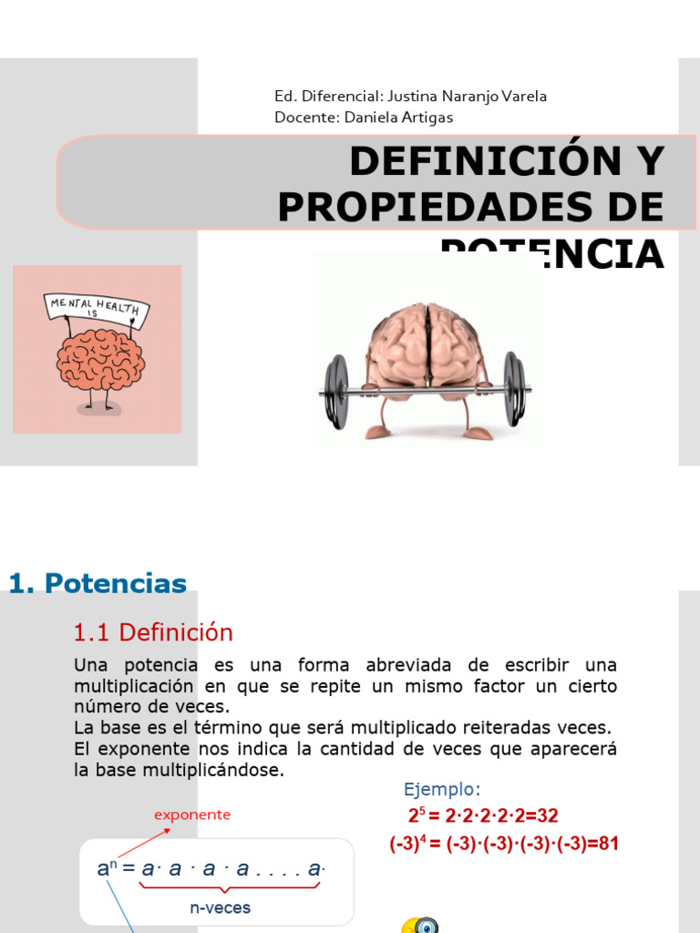 Definición y propiedades de potencias | PDF | Exponenciación ...