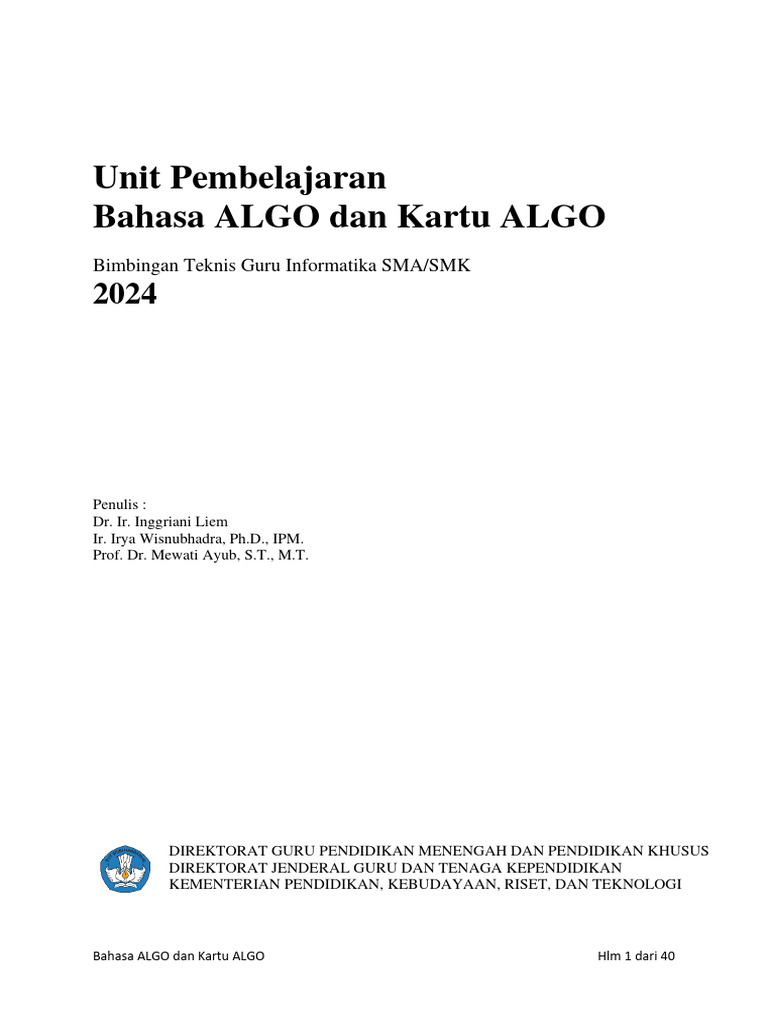 Cs Modul 2.1 Bahasa Algo | PDF