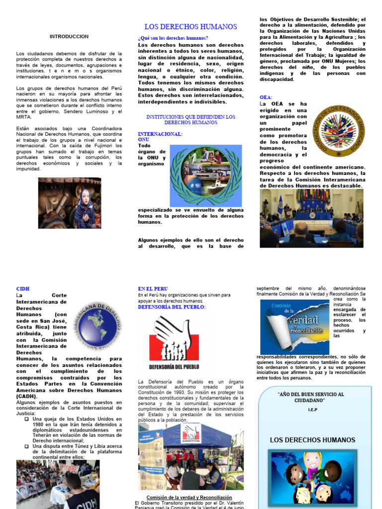 Triptico de Derechos Humanos 5 | Descargar gratis PDF | Derechos humanos | Derechos