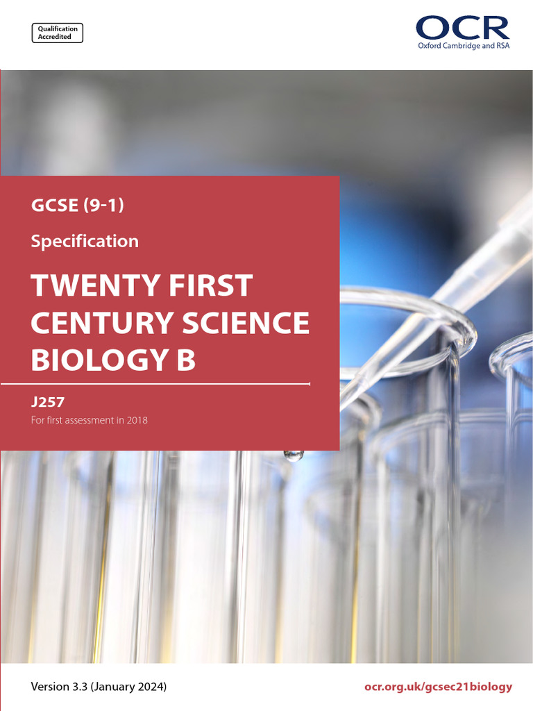 Specification Accredited Gcse Twenty First Century Science Suite Biology B j257 | PDF | Genetics ...