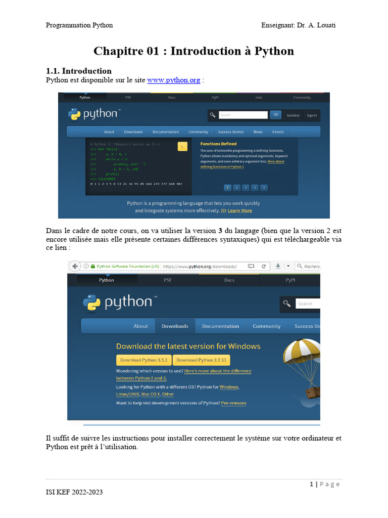 Cours Python 2023 Partie02 | PDF | Structure de contrôle | Python (Langage de programmation)