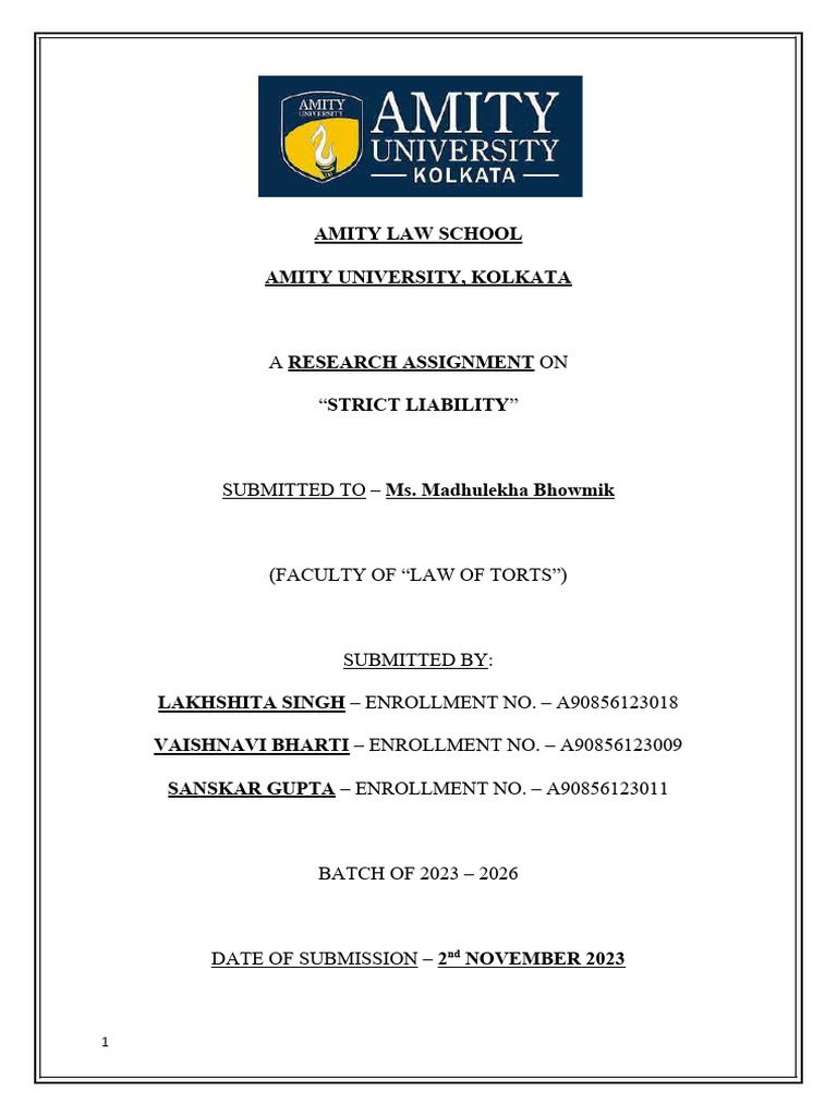 Understanding Strict Liability in Tort Law | PDF | Product Liability | Tort