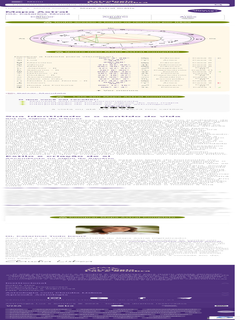 Mapa Astral Grátis Resultado - Astrologia Luz e Sombra | Download grátis PDF | Astrologia ...