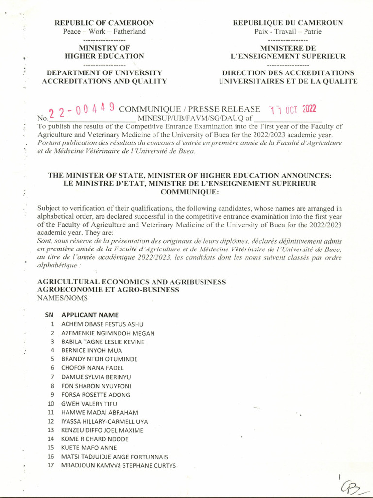 FAMV UB 2022 - 1st Year | PDF