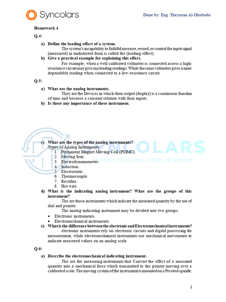 Analog Instruments & Damping Forces | PDF | Electromagnetic Induction | Damping