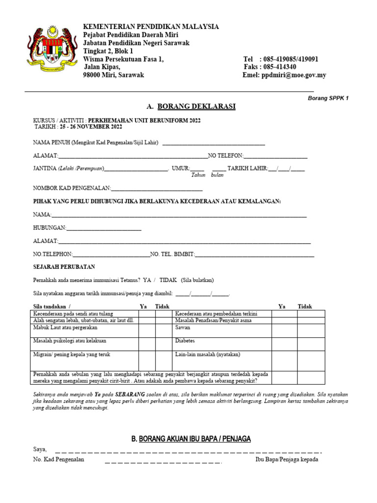 Borang Deklarasi | PDF