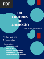 Protocolo de Admissão Na Uti | PDF | Unidade de Tratamento Intensivo (UTI) | Remédio