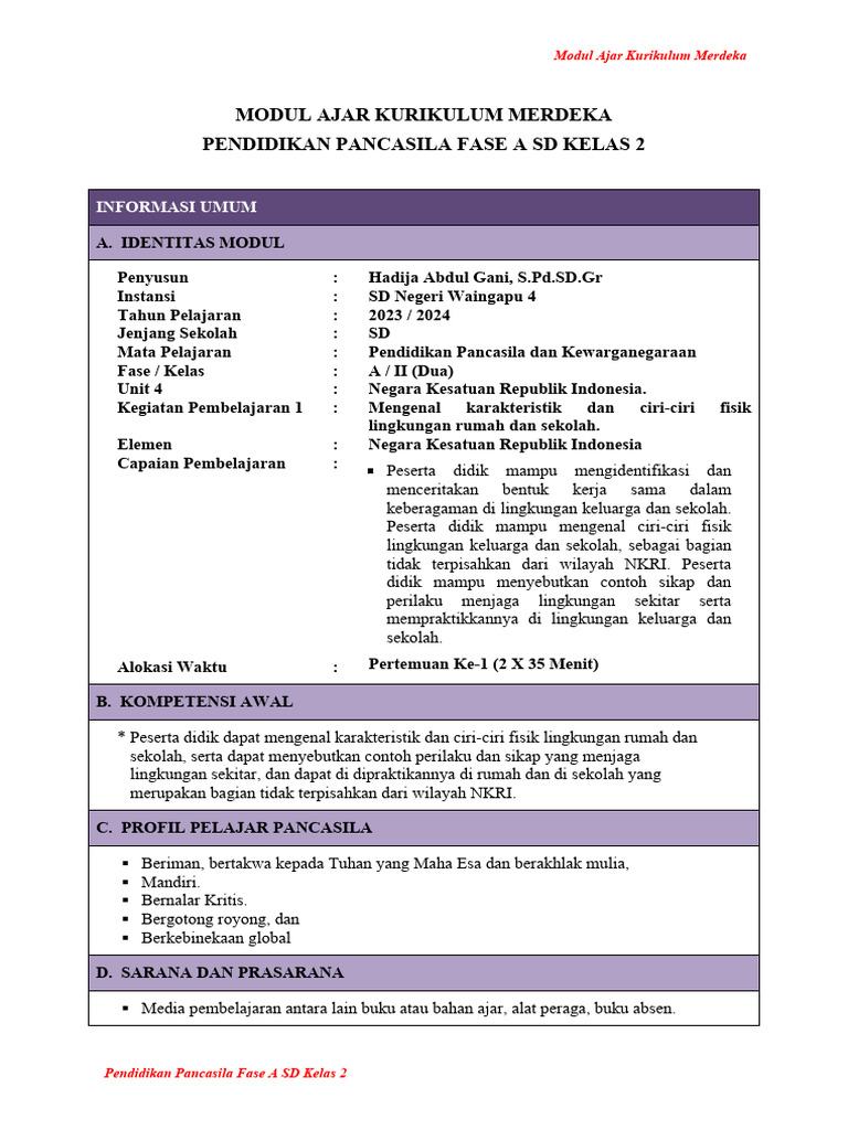 BAB 4 - MA PPKN Kls 2 | PDF