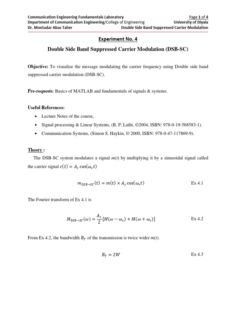 Exp LAB 4 | PDF | Modulation | Electronic Engineering