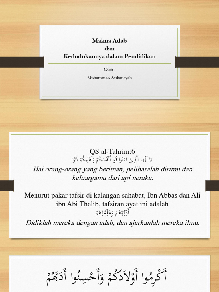 Makna dan Pentingnya Adab dalam Pendidikan | PDF | Agama & Spiritualitas