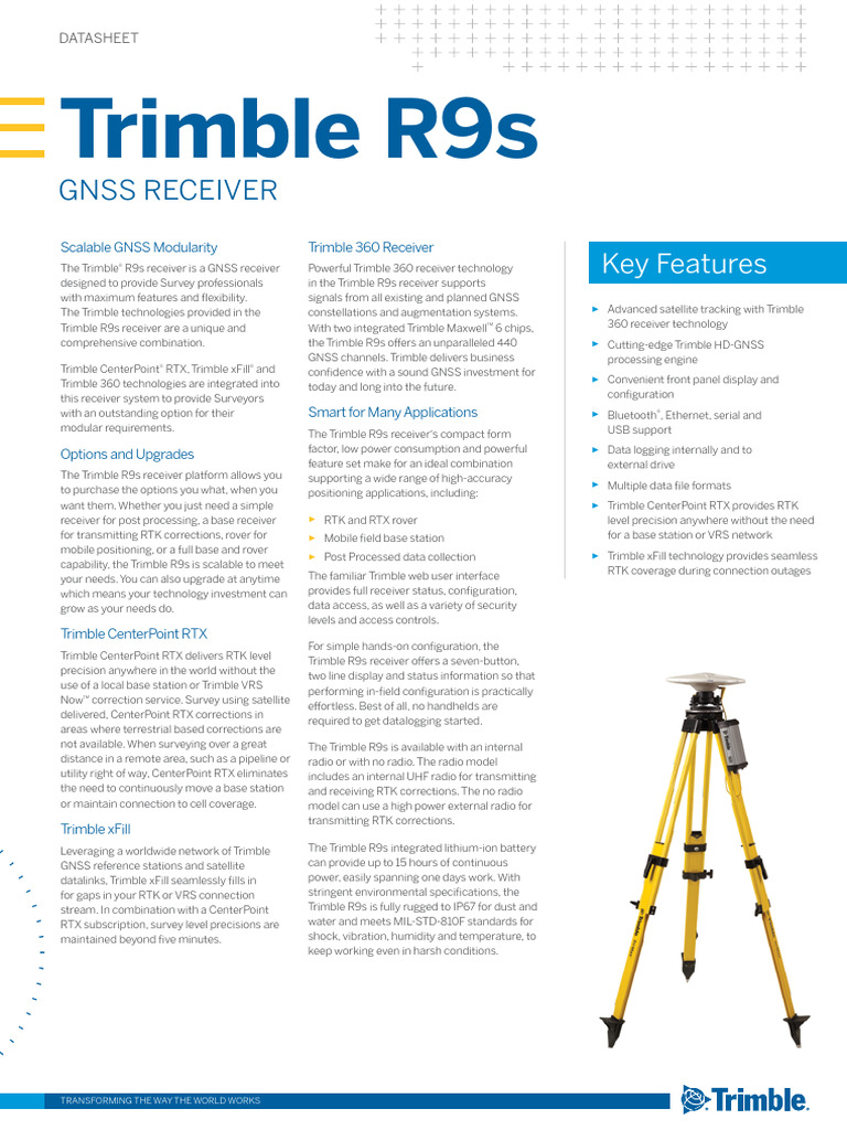Datasheet - Trimble R9s GNSS Receiver - English A4 - Screen | PDF ...