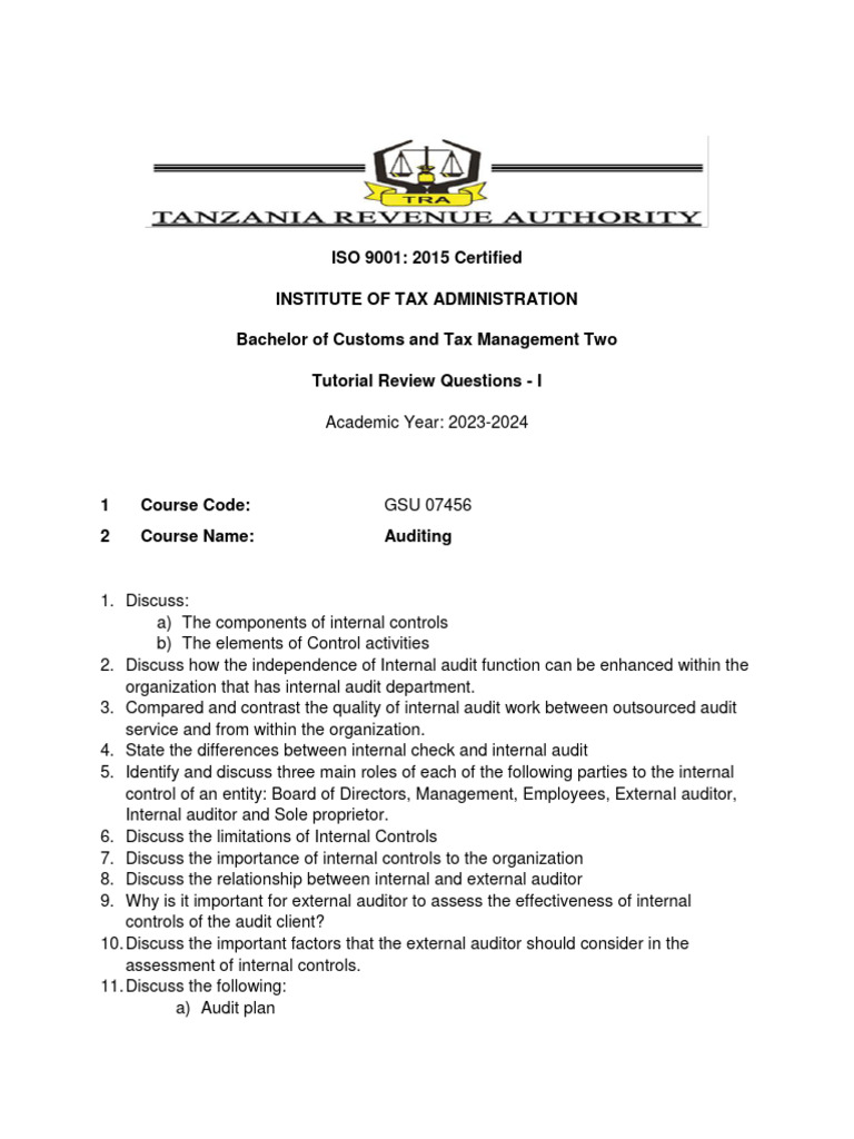 Audit QNS-1 | PDF | Audit | Internal Control