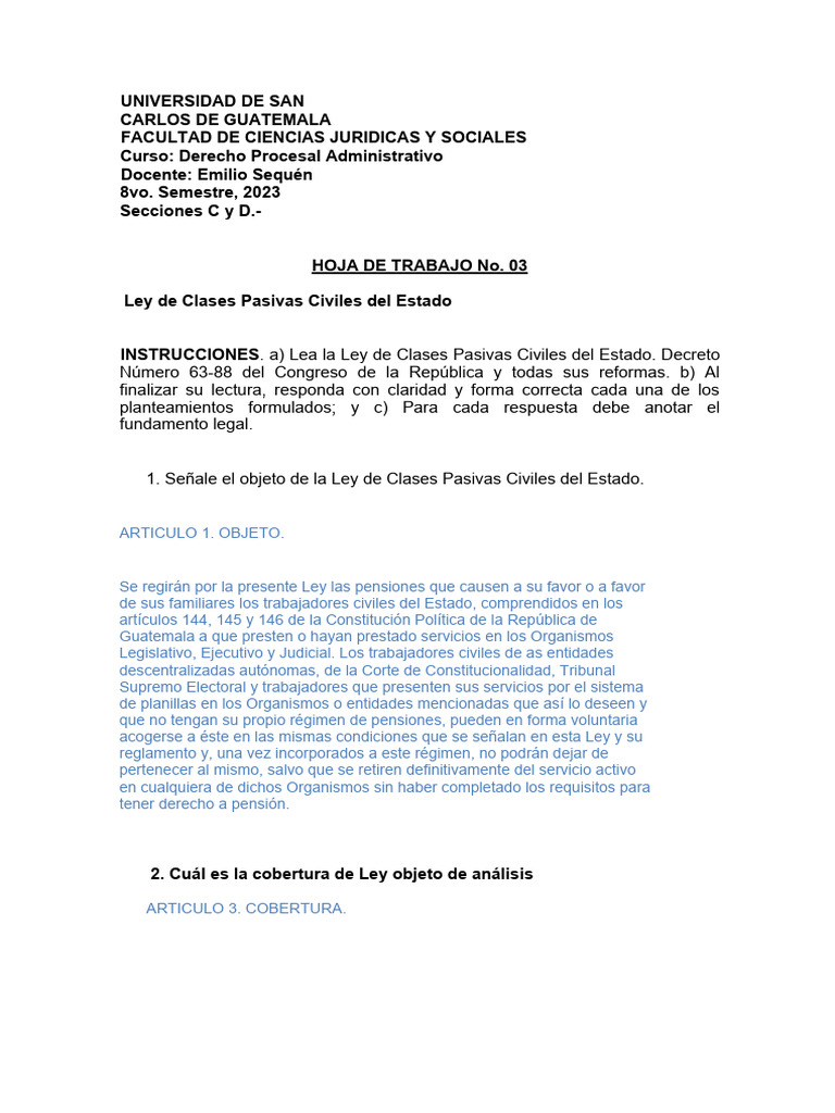 Laboratorio Ley de Clases Pasivas | Descargar gratis PDF | Justicia | Crimen y violencia
