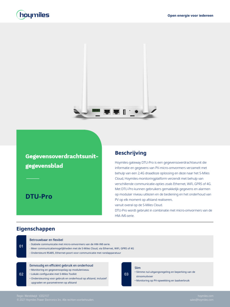 Datasheet_DTU-Pro_Global_NL_V202105 | PDF