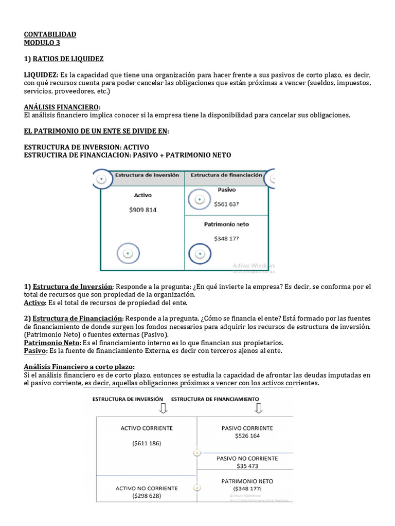 Resumen Contabilidad Modulo 3 y 4 PDF | PDF | Capital de trabajo | Auditoría