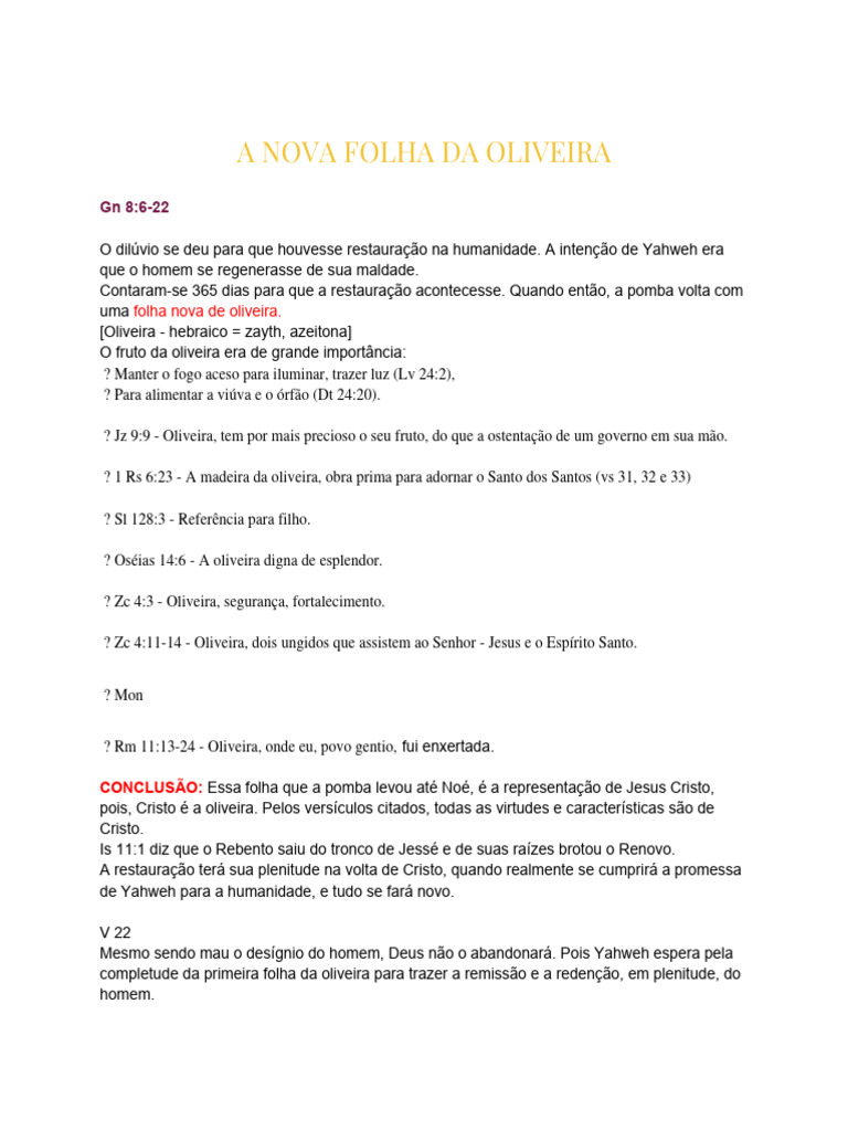 A Nova Folha Da Oliveira | PDF | Religião e Espiritualidade