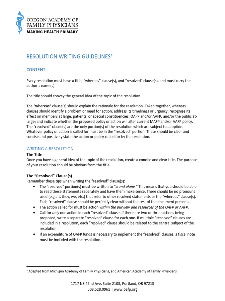 Resolution Guidelines | Download Free PDF | Wic | Health Care